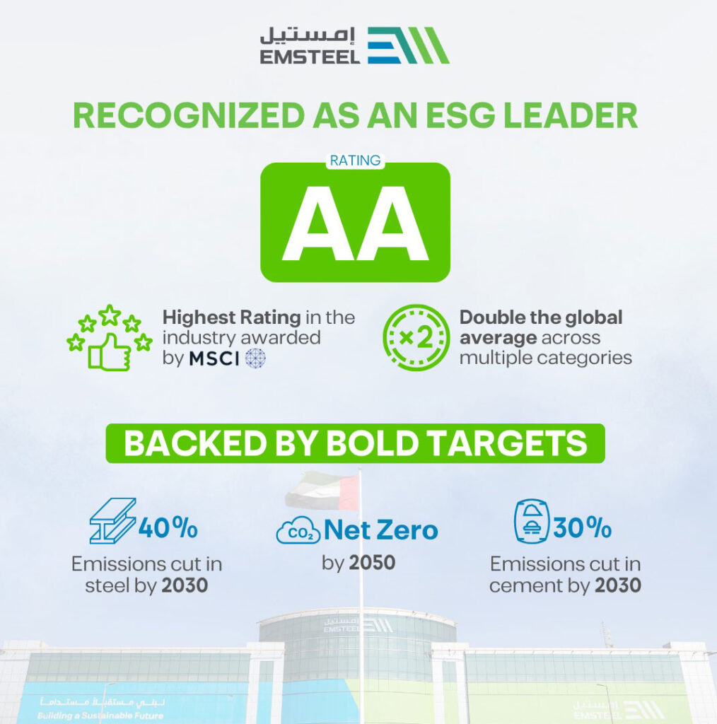 EMSTEEL recognised as an ESG Leader with ‘’AA’’ provisional rating from ...